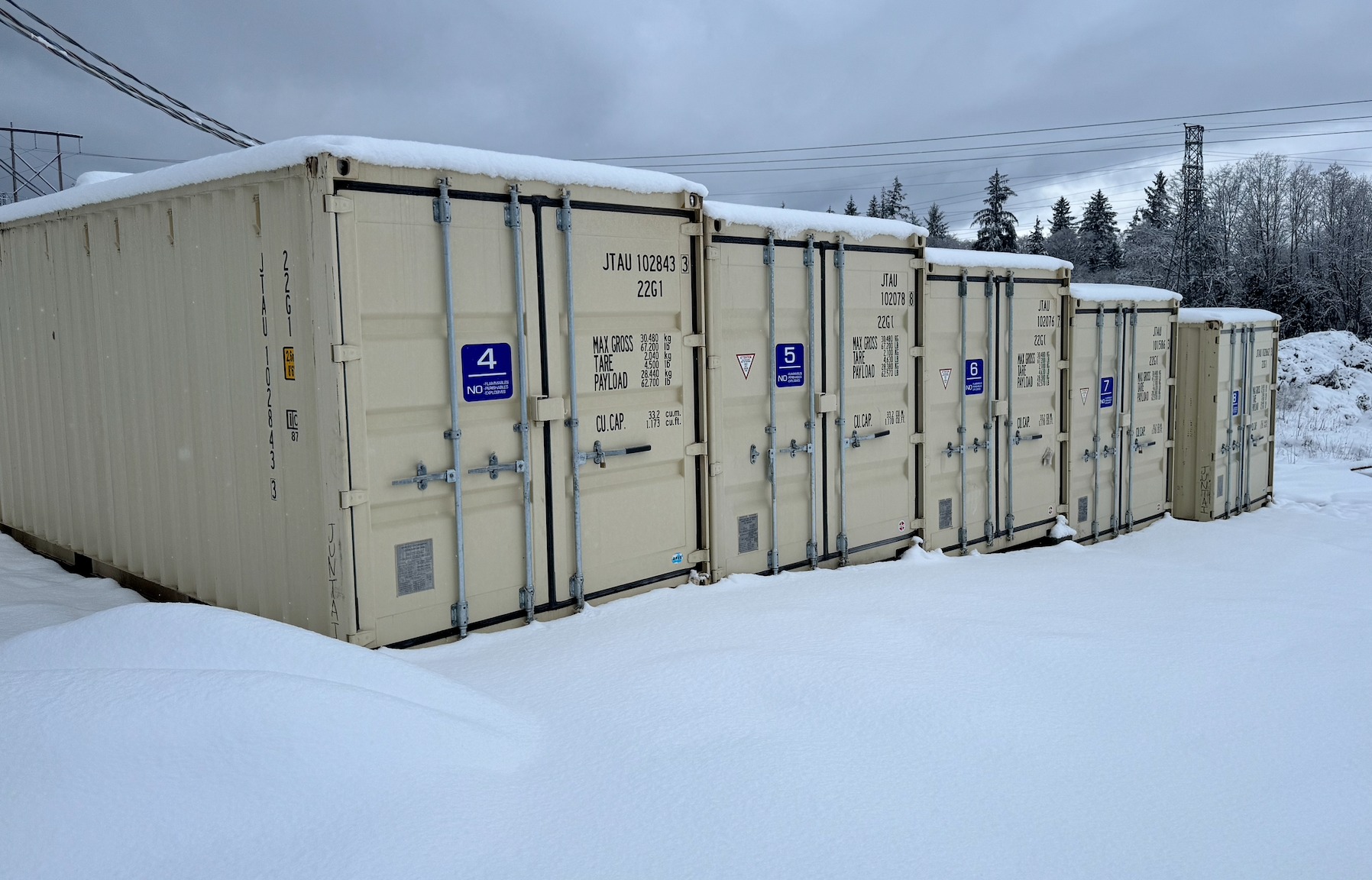 Shipping containers in Powell River area